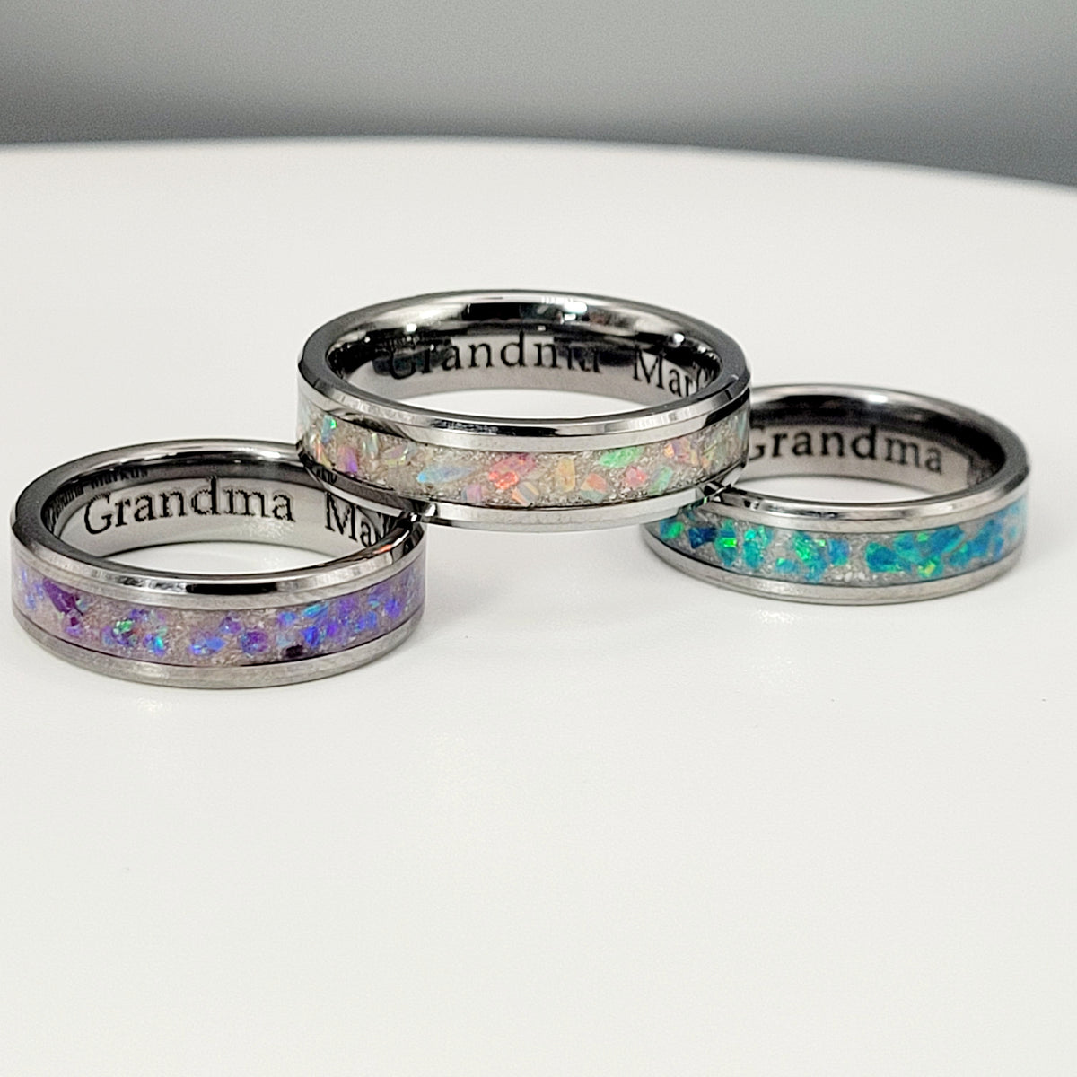 The Taz Opal and Ash Memorial Ring - Cremation Ash Jewelry – Cotton Street Art Company