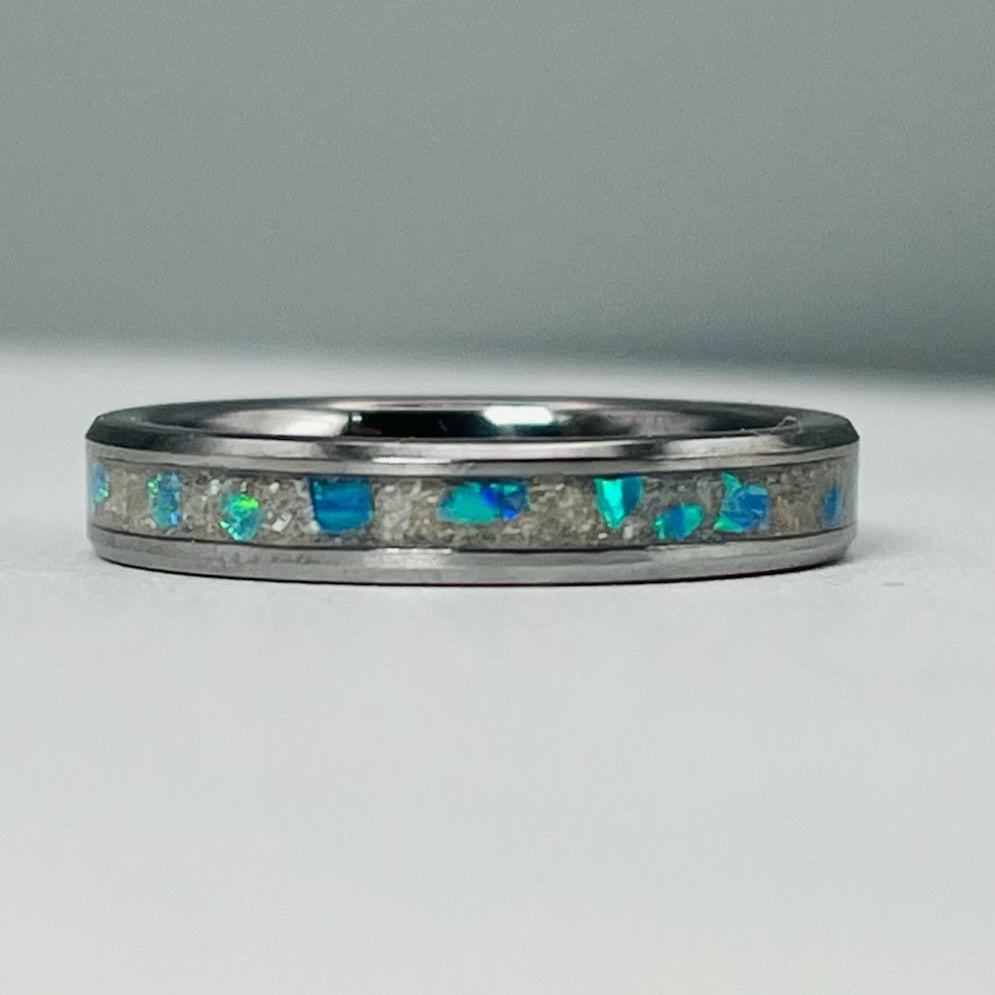 The Taz Opal and Ash Memorial Ring - Cremation Ash Jewelry – Cotton Street Art Company
